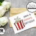 Printable Happy Birthday Popcorn Card Instant Download 7x5 Inch Cards ...