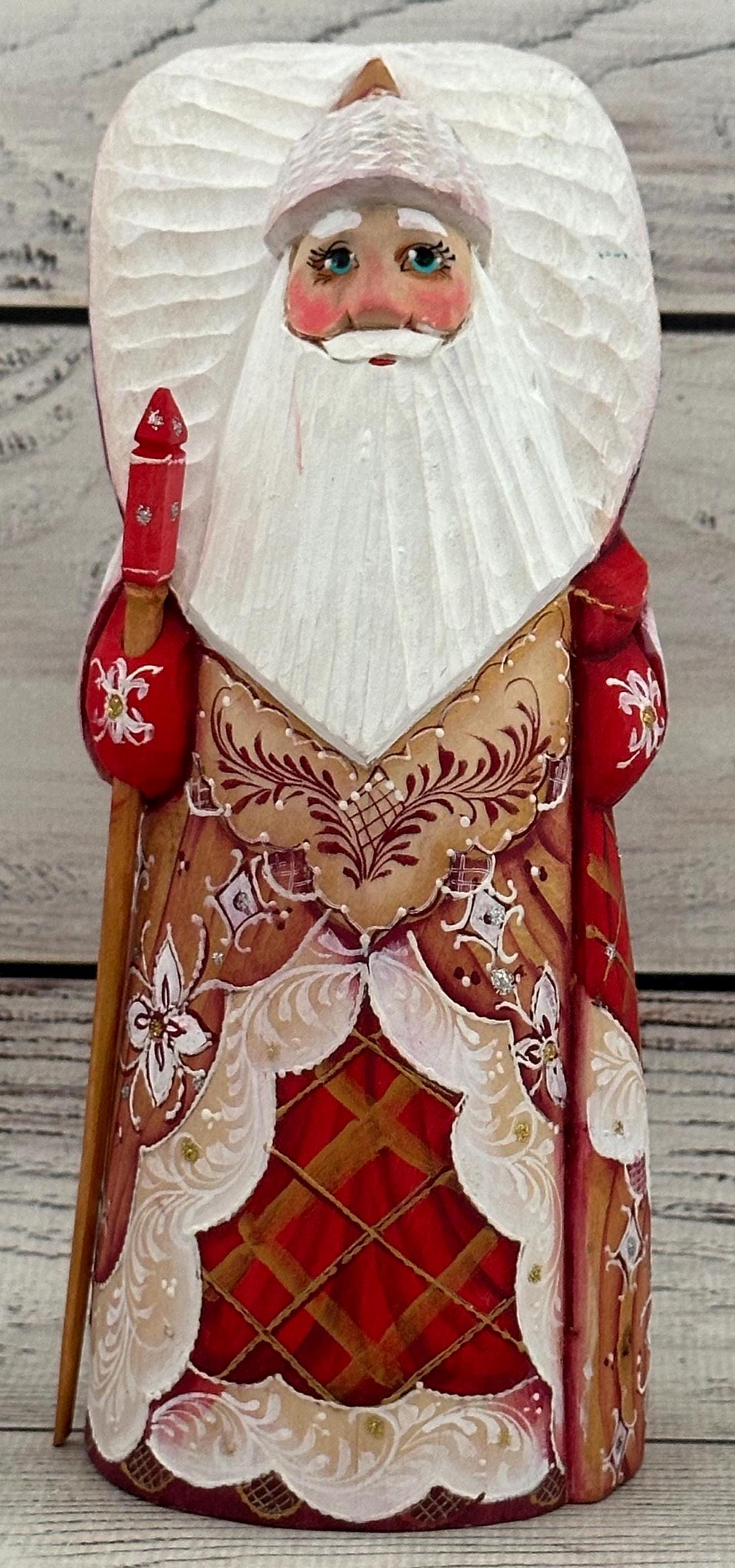 Wooden Hand Carved Santa 7.28" Father Frost Ukrainian Santa Hand ...