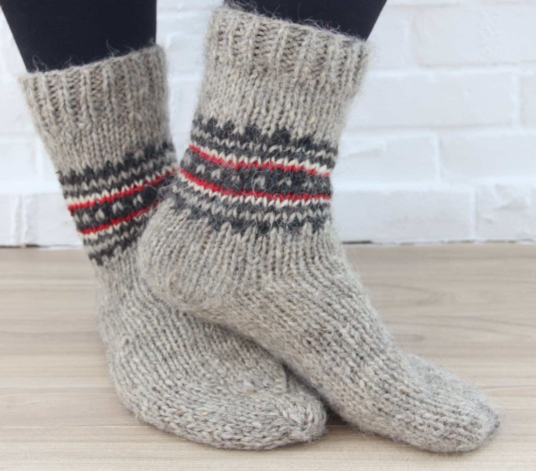 Hand Knitted Woolen Socks Real Wool Socks Eco Friendly Wool | Etsy