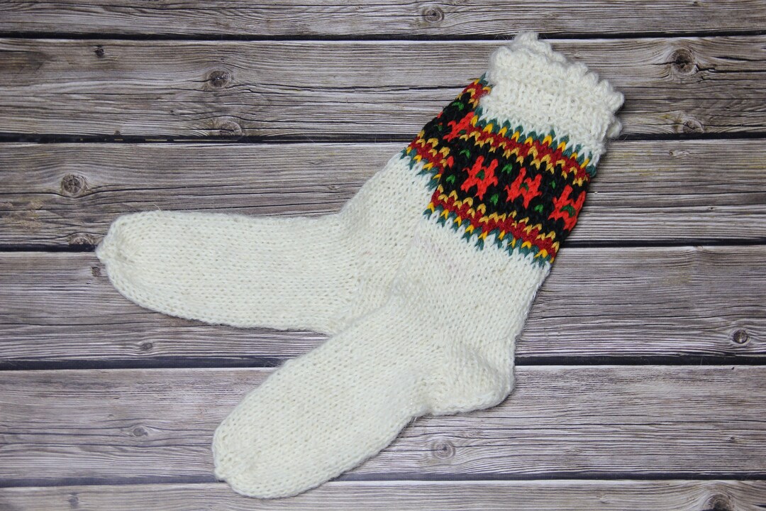 Made in Ukraine Women's Real Wool Hand Knitted Socks Eco Friendly Wool ...