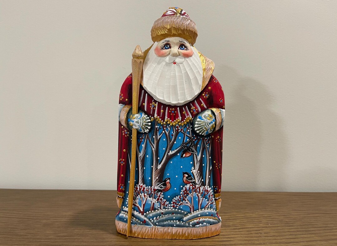 Unique Ukrainian Wooden Carved Santa Figurine 8.27 Father Frost ...