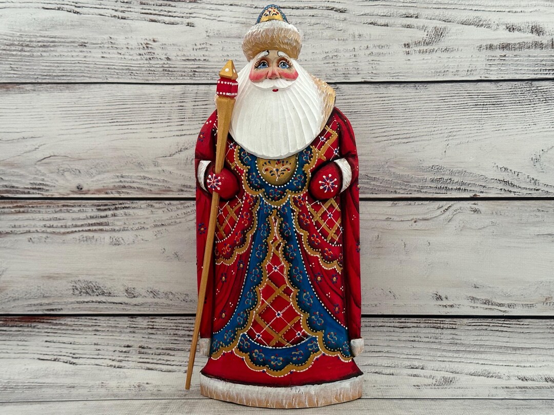 Wooden Hand Carved Santa 11.61 Father Frost Ukrainian Santa Hand ...