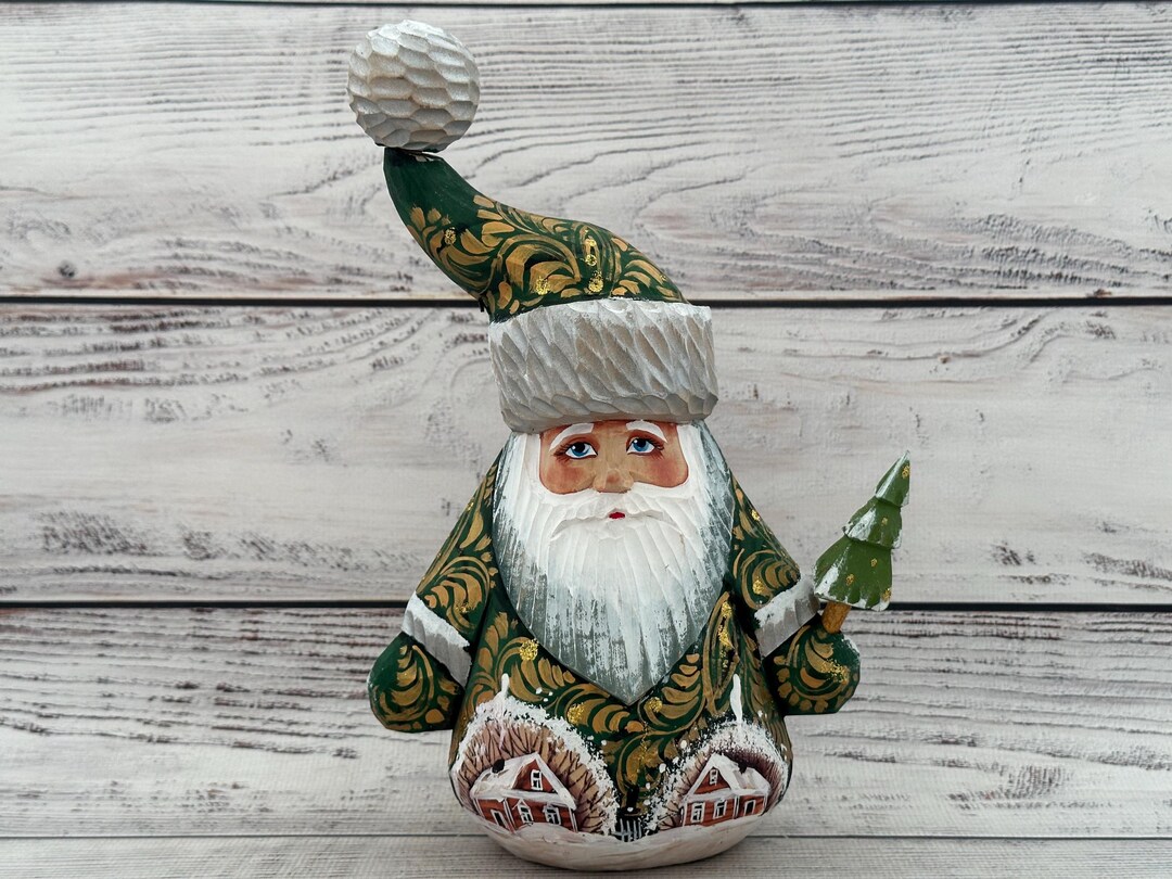Wooden Hand Carved Santa 8.66" Father Frost Ukrainian Santa Hand ...
