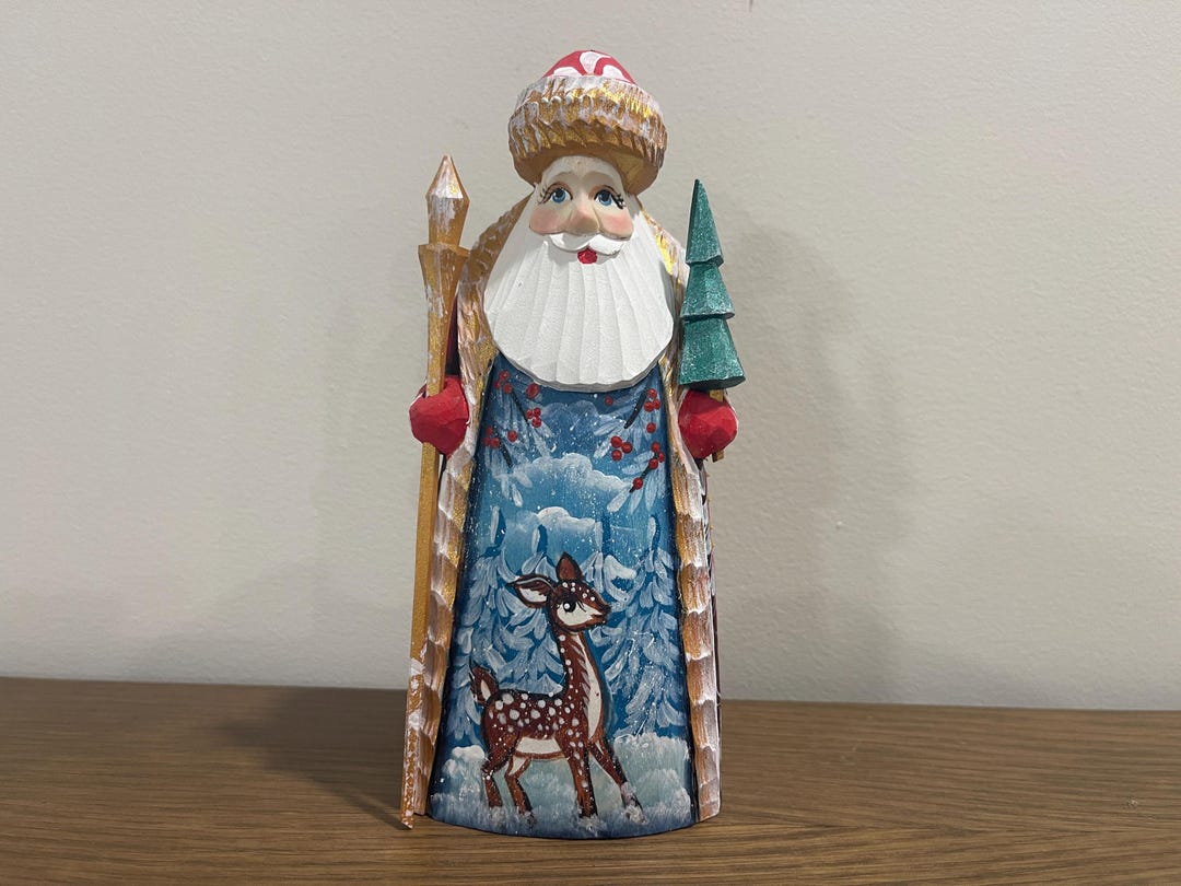 Wooden Hand Carved Santa 6.69" Father Frost Ukrainian Santa Hand ...
