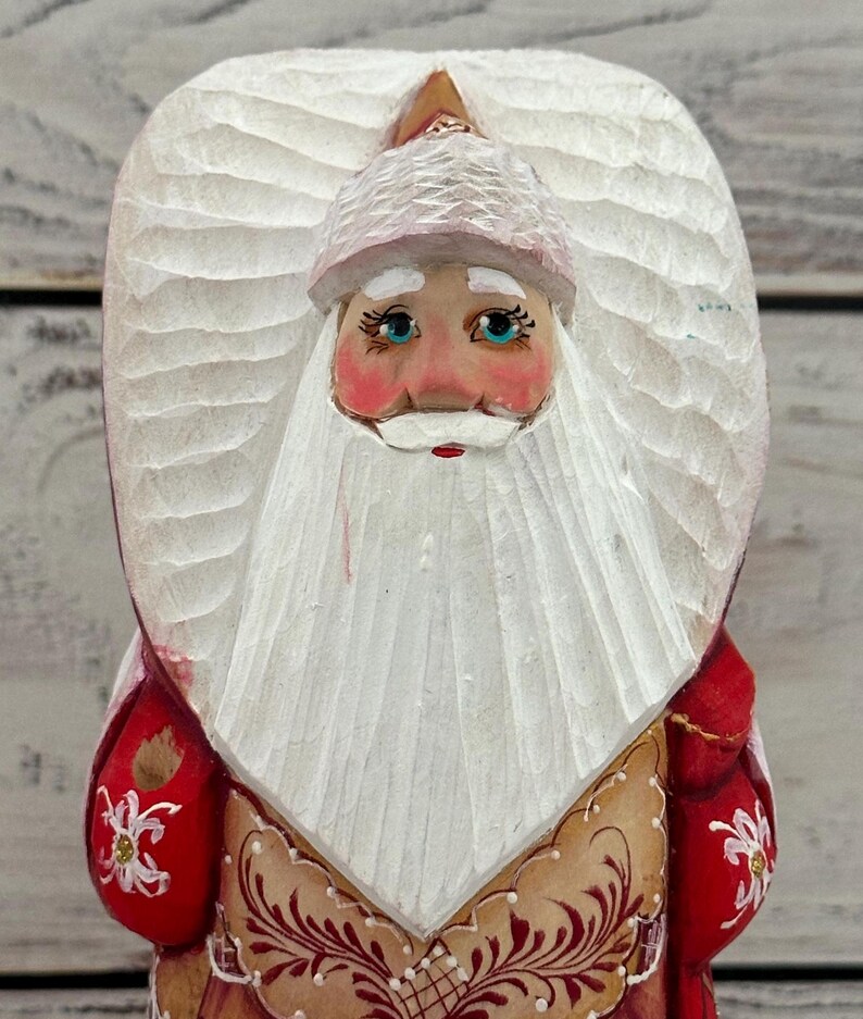 Wooden Hand Carved Santa 7.28" Father Frost Ukrainian Santa Hand ...