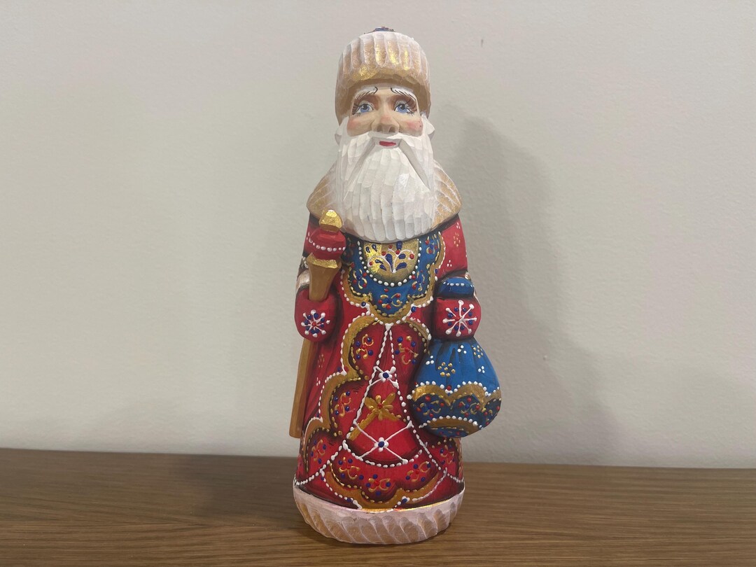 Wooden Hand Carved Santa 7.87" Father Frost Ukrainian Santa Hand ...