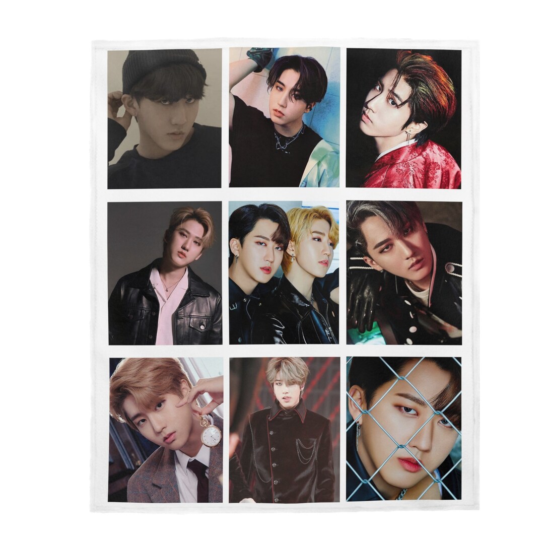 Changbin and Han Photo Collage Throw Blanket, Custom Straykids ...