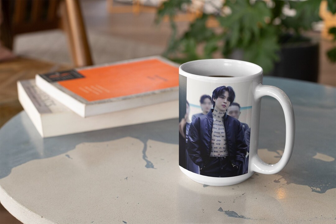 K-pop Photo Mug, PJM Tattoo 15 Oz Photo Mug, Custom Gift for Army and K ...