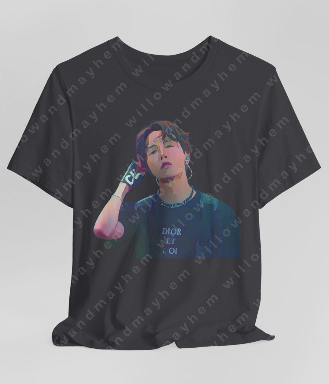 J-hope Colorful Faces Shirt, Cartoon Jhope Graphic T-shirt, K-pop World ...