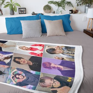 Heeseung Bias Merch, Heeseung Photo Grid Velveteen Blanket, Custom ...