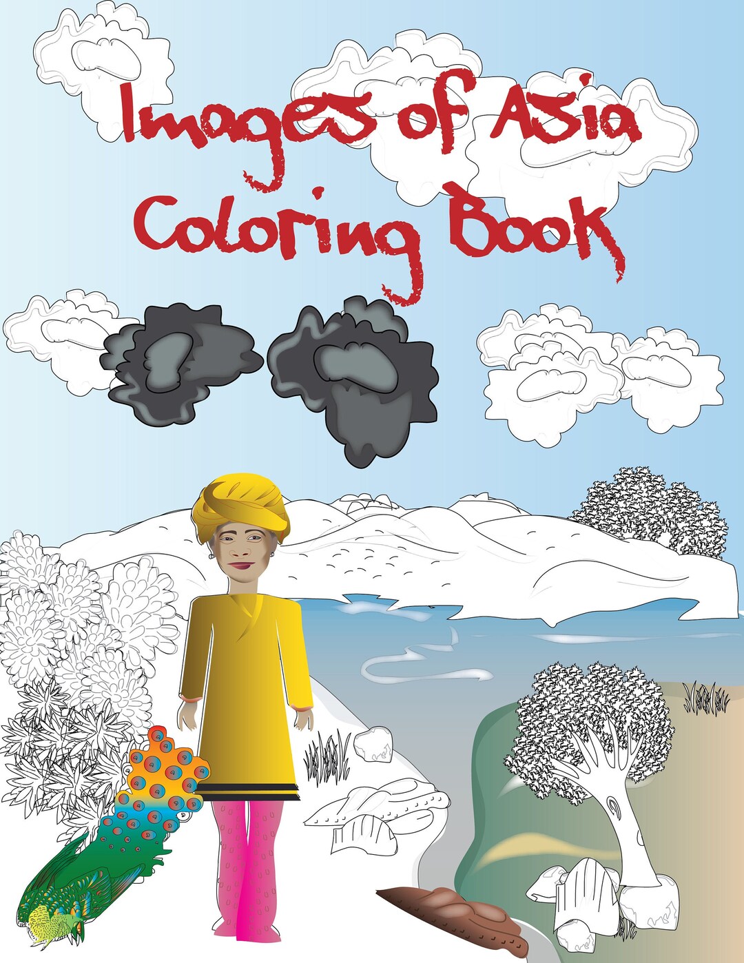 Images of Asia Coloring Book 20 pages - Etsy 日本