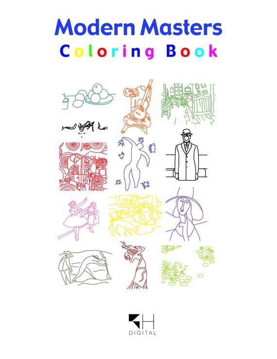 Modern Master Coloring Book 20 Pages | Etsy
