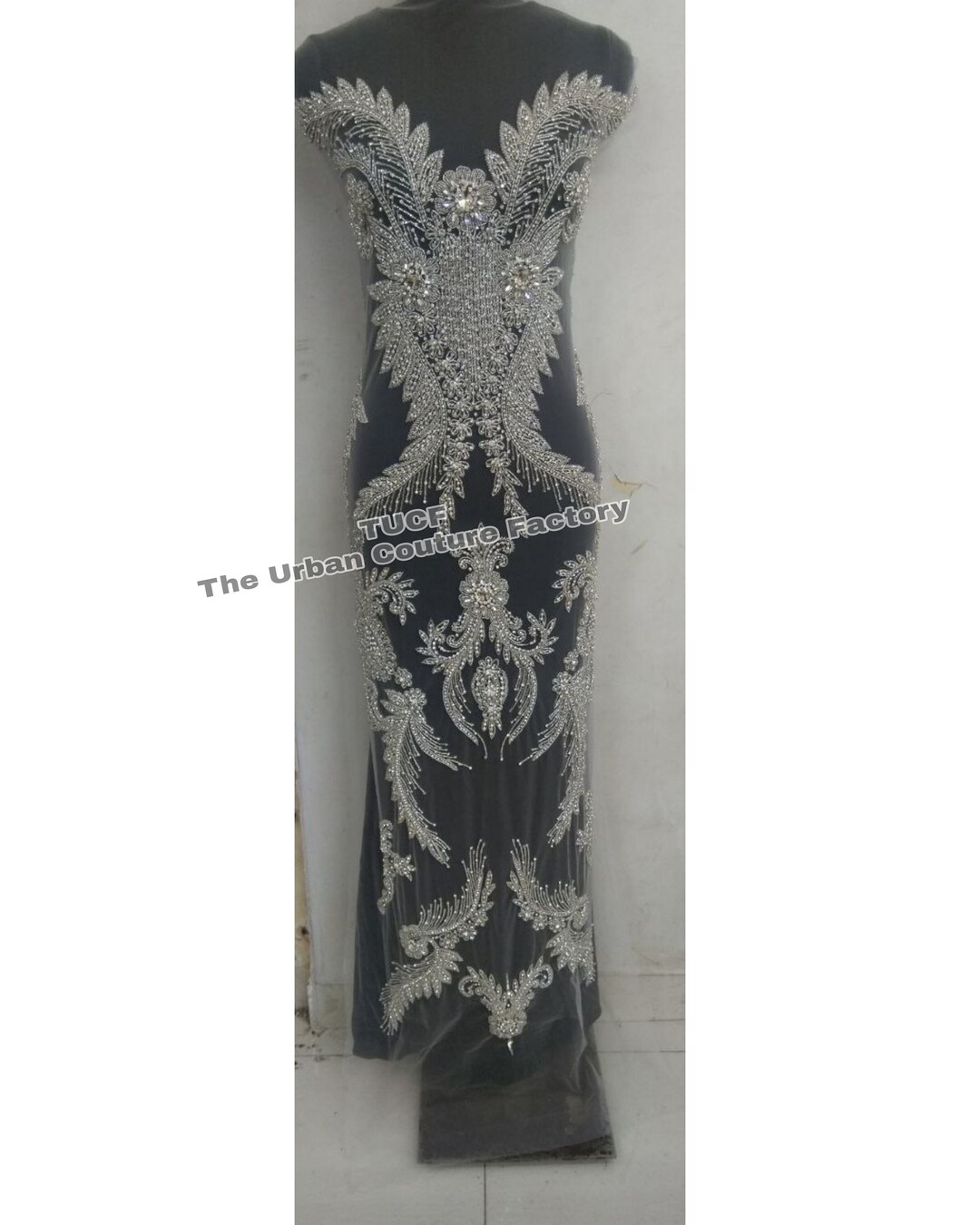 Sparkle Silver Rhinestone Applique Set, Bridal Applique Set, Prom Dress ...