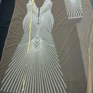 Silver and Clear Rhinestone Dress Panel Front Back and Sleeves - Etsy