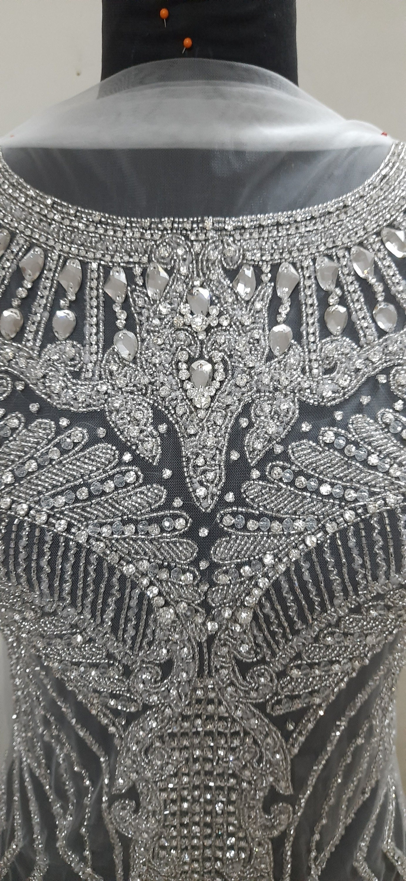 Super Silver Sparkle Rhinestone Beaded on the Full Length - Etsy