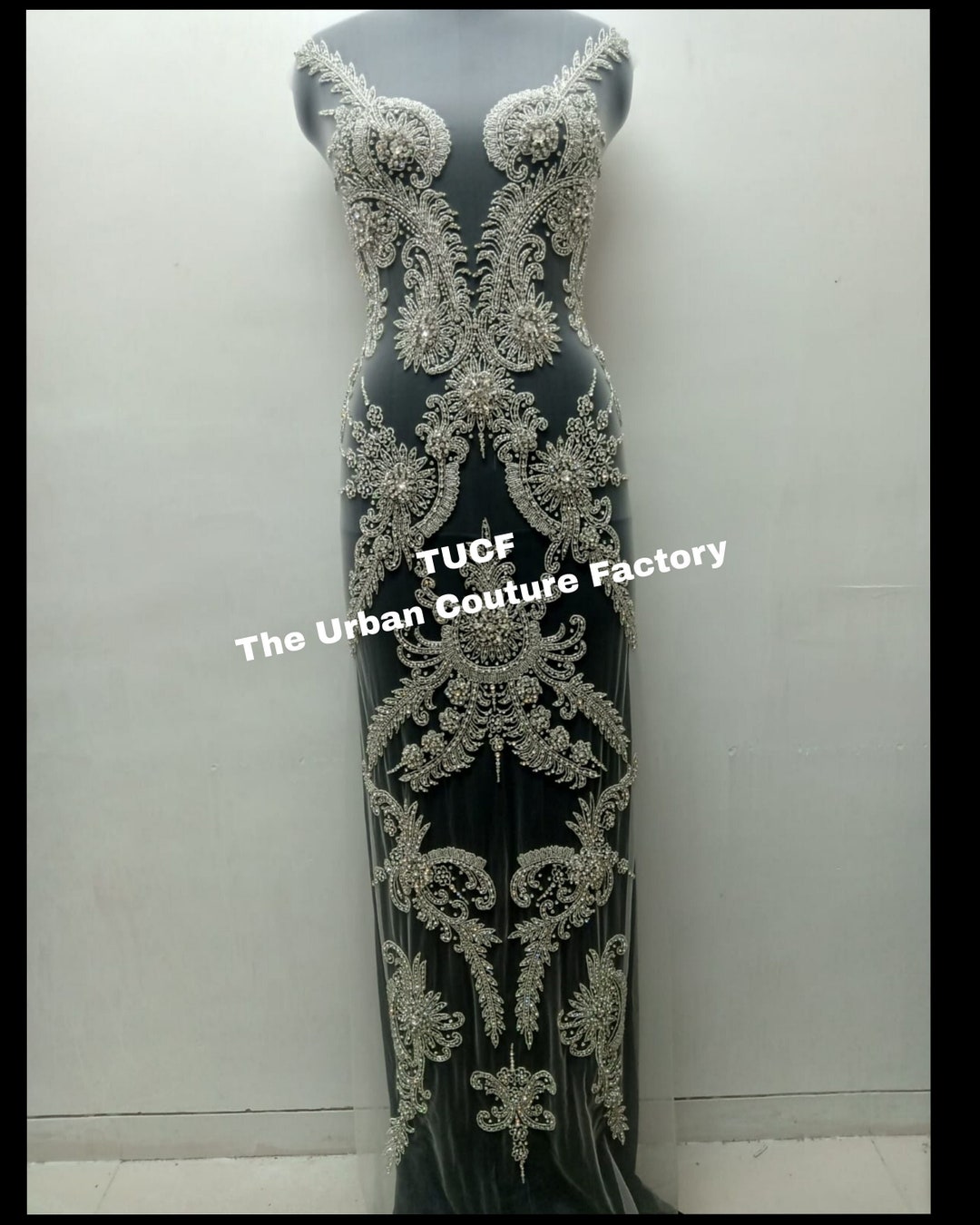 Hand Sewn Silver Rhinestone Dress Panel: Bridal Prom Applique - Etsy