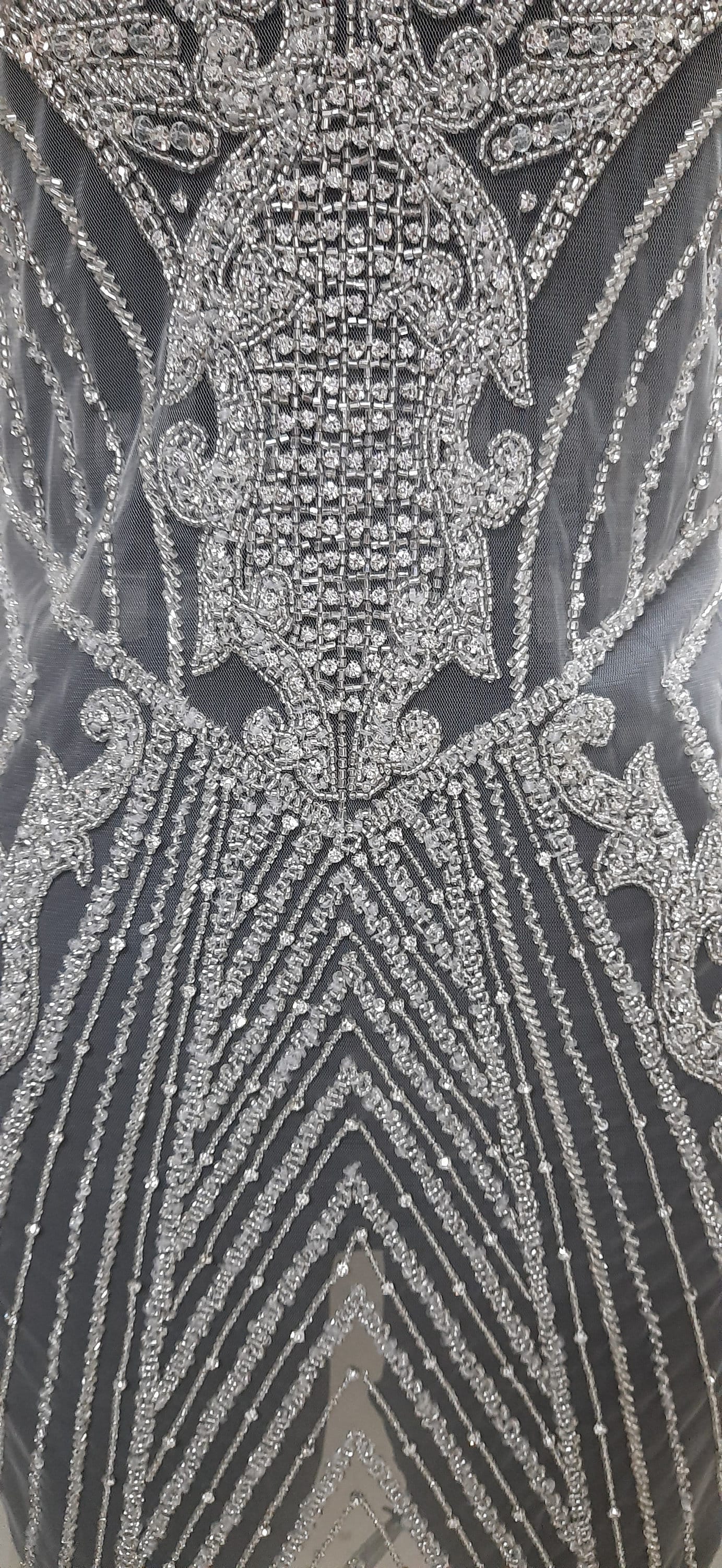 Super Silver Sparkle Rhinestone Beaded on the Full Length - Etsy