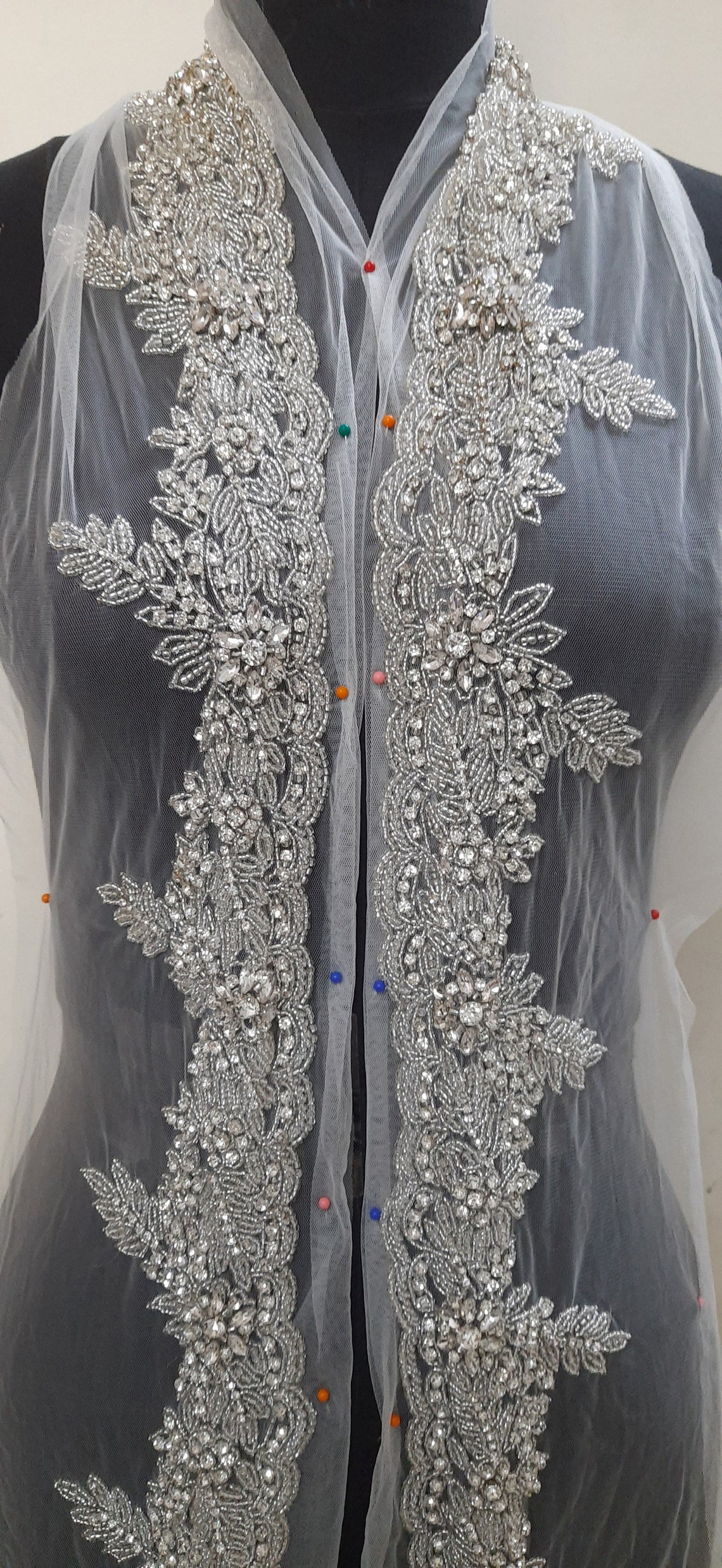 Super Sparkle Luxurious Silver Rhinestone Bridal dress Trims | Etsy