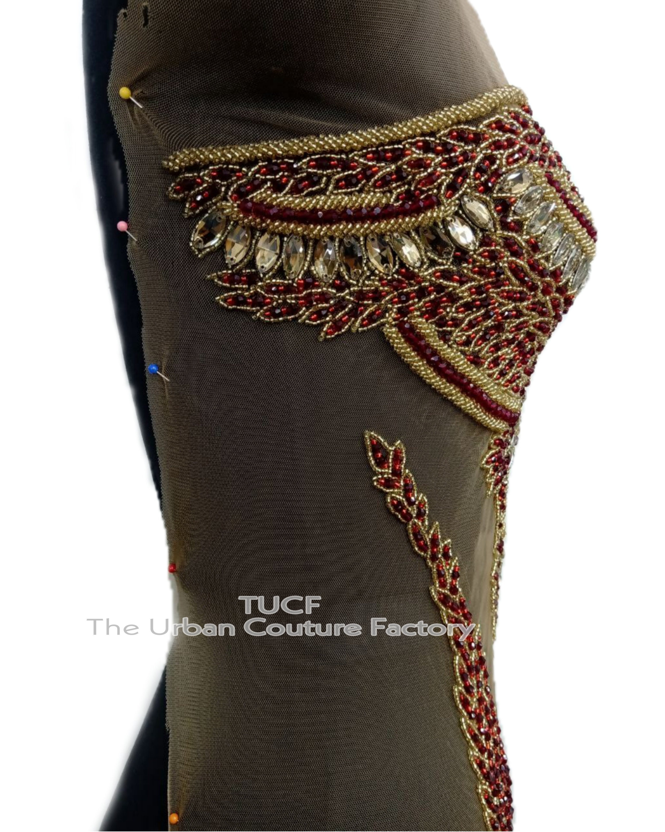 Stunning Gold and Maroon Crystals Rhinestone Bodice - Etsy