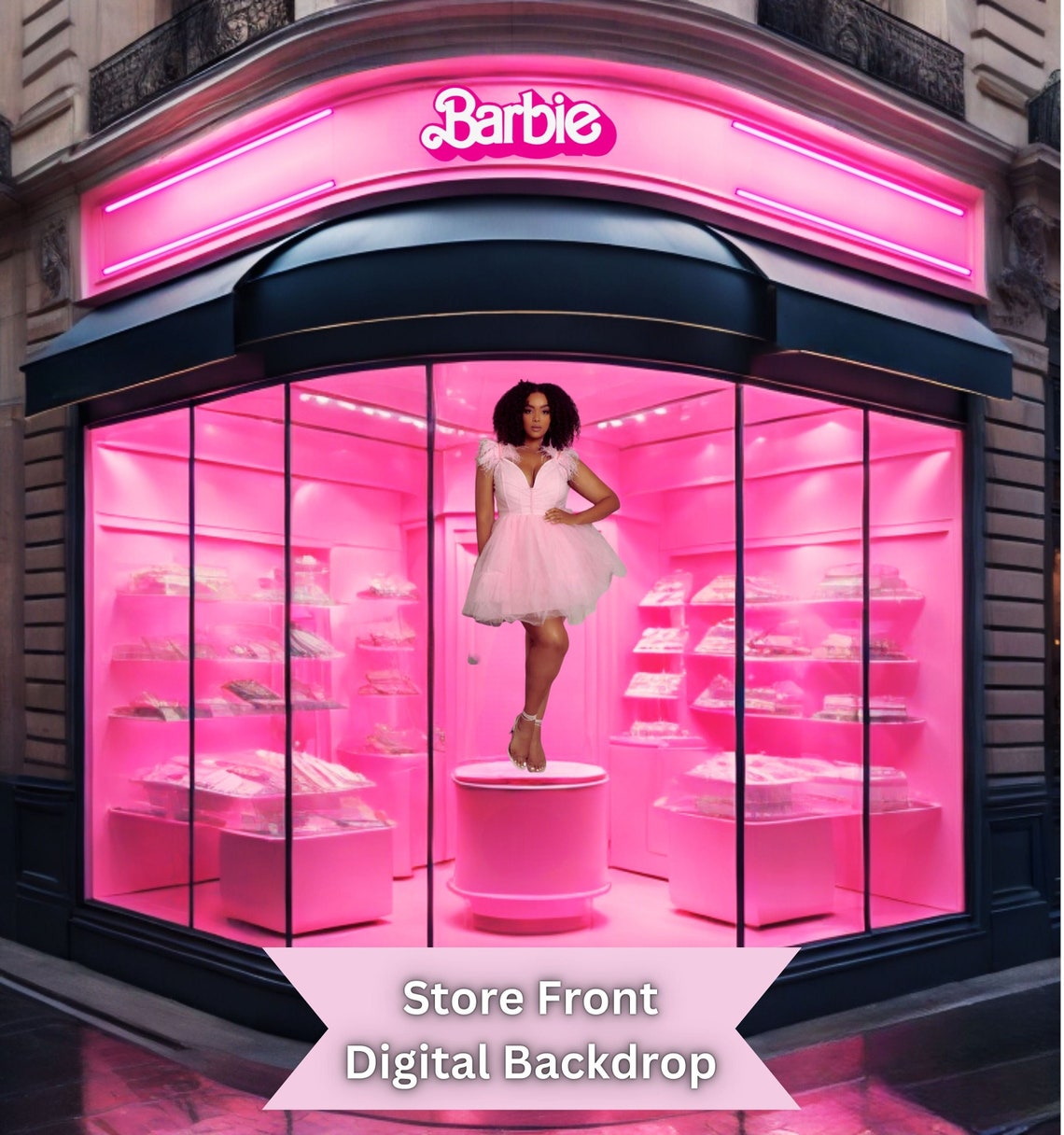 Realistic Store Front Digital Backdrop Photo Overlay X2, Digital ...