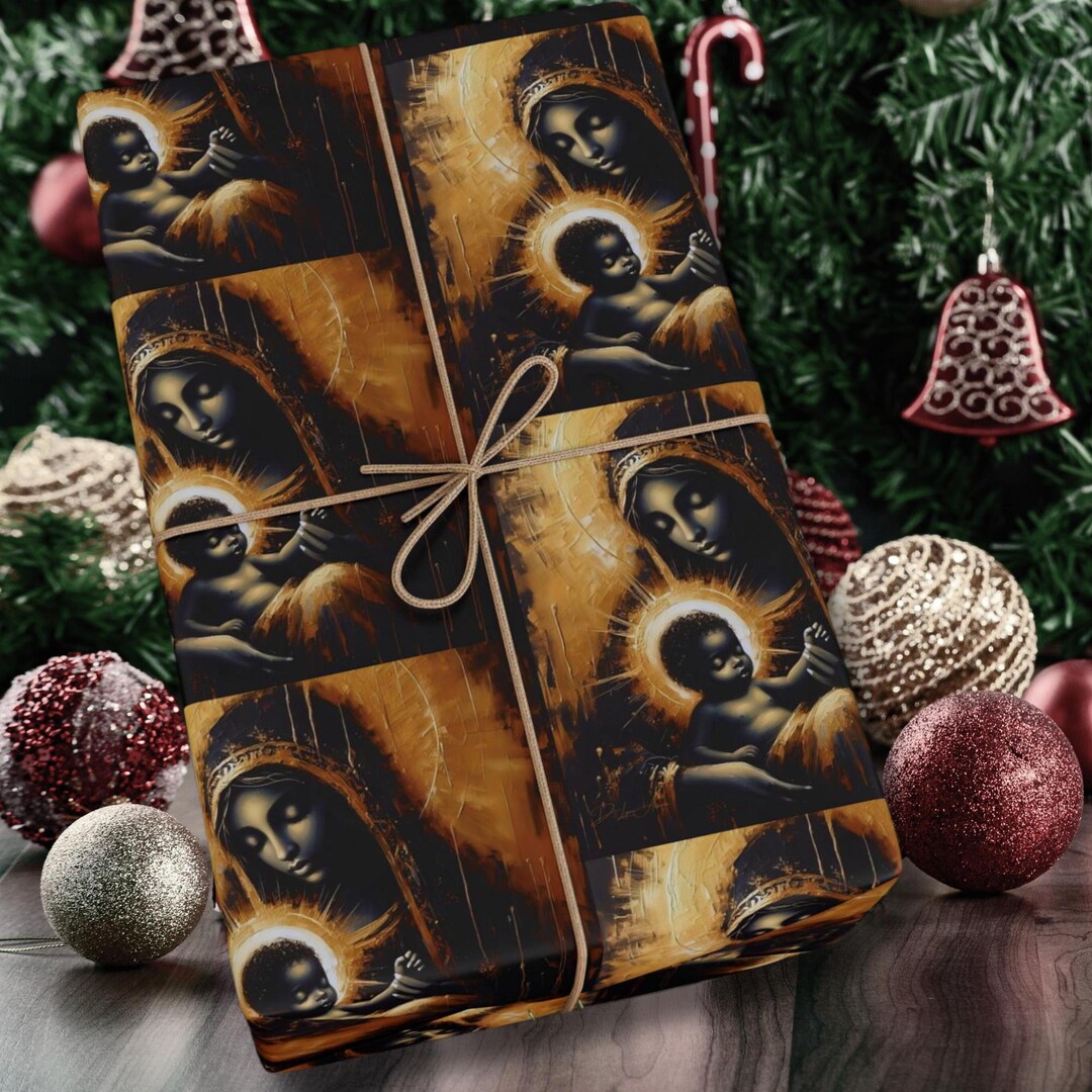 SOLD OUT Madonna and Baby Jesus Wrapping Paper Religious Christmas Gift ...