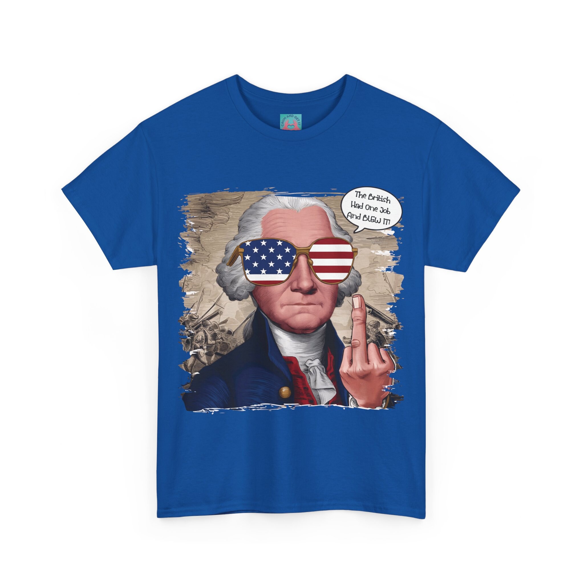 Middle Finger George Washington Blue Tshirt the British Had A 13 Colony ...
