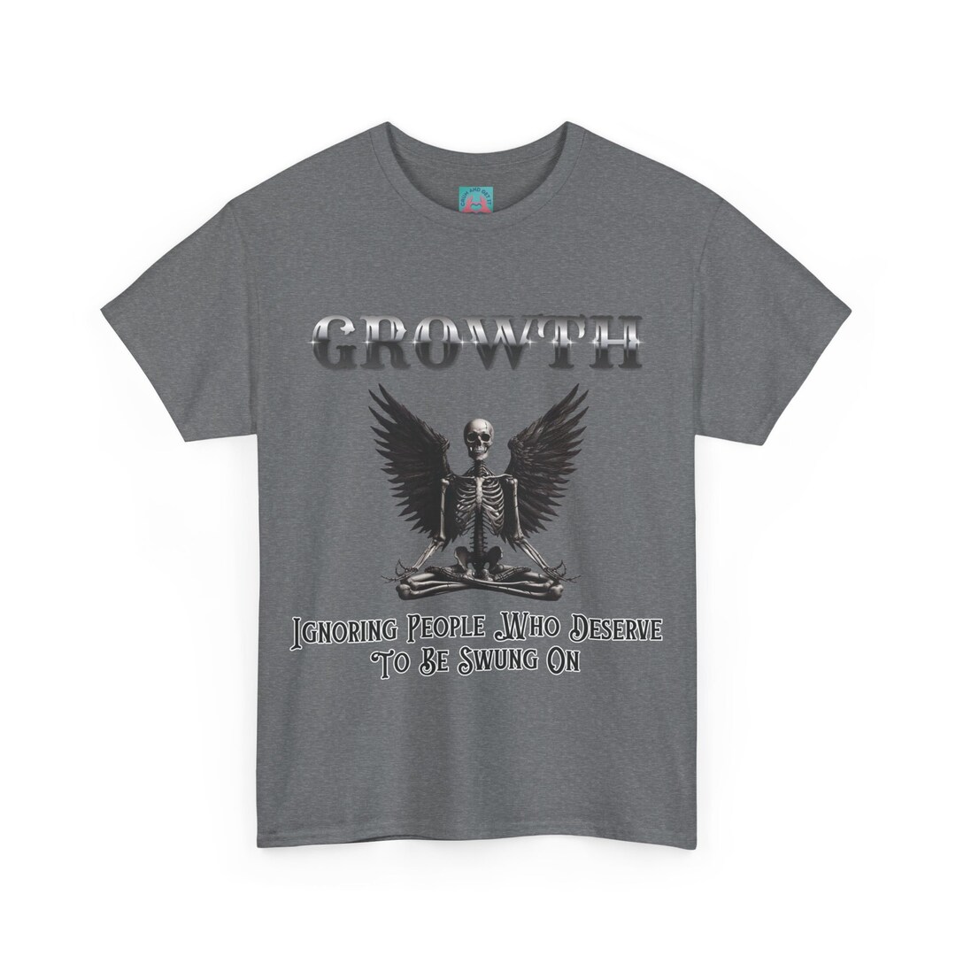 Gothic Skeletal Angel T-shirt 'GROWTH' Graphic Tee Graphite Heather ...