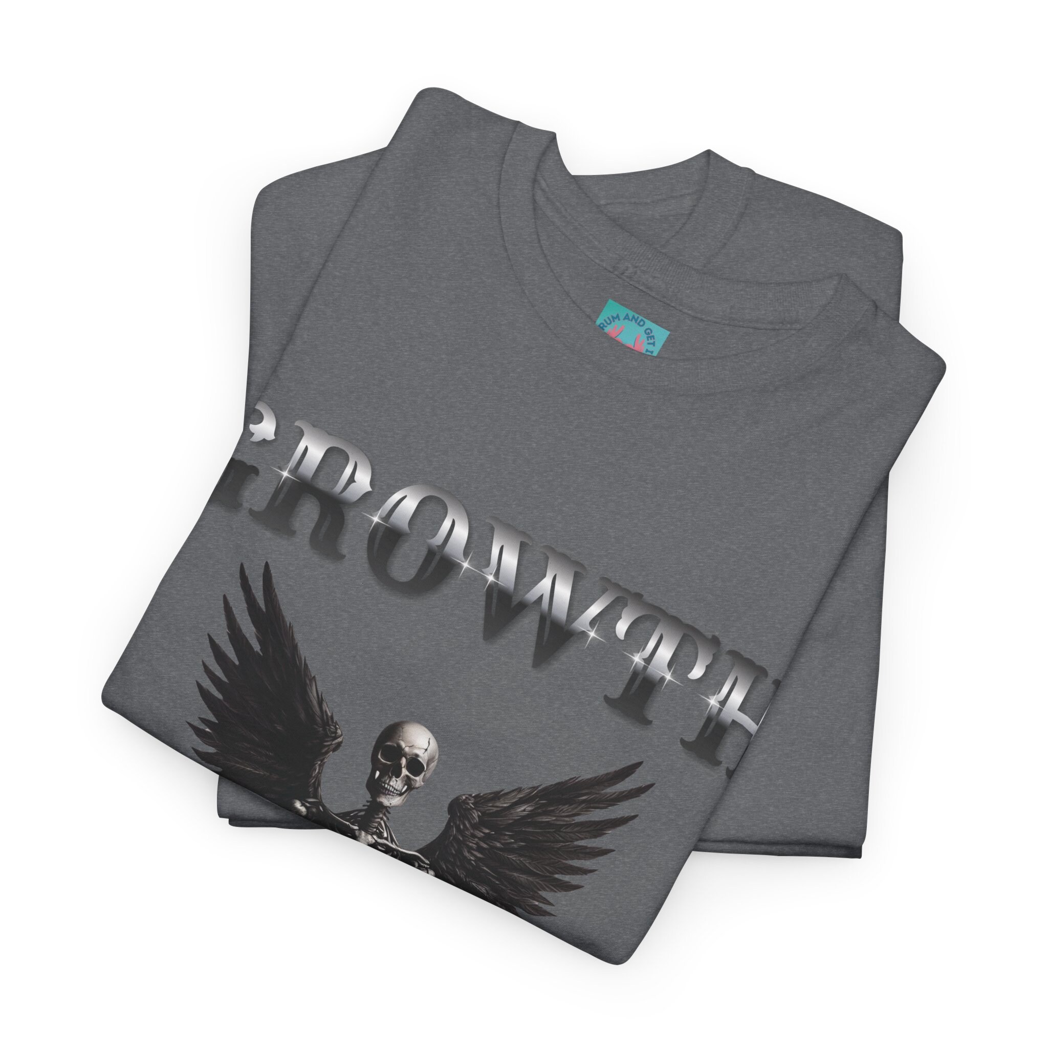 Gothic Skeletal Angel T-shirt 'GROWTH' Graphic Tee Graphite Heather ...