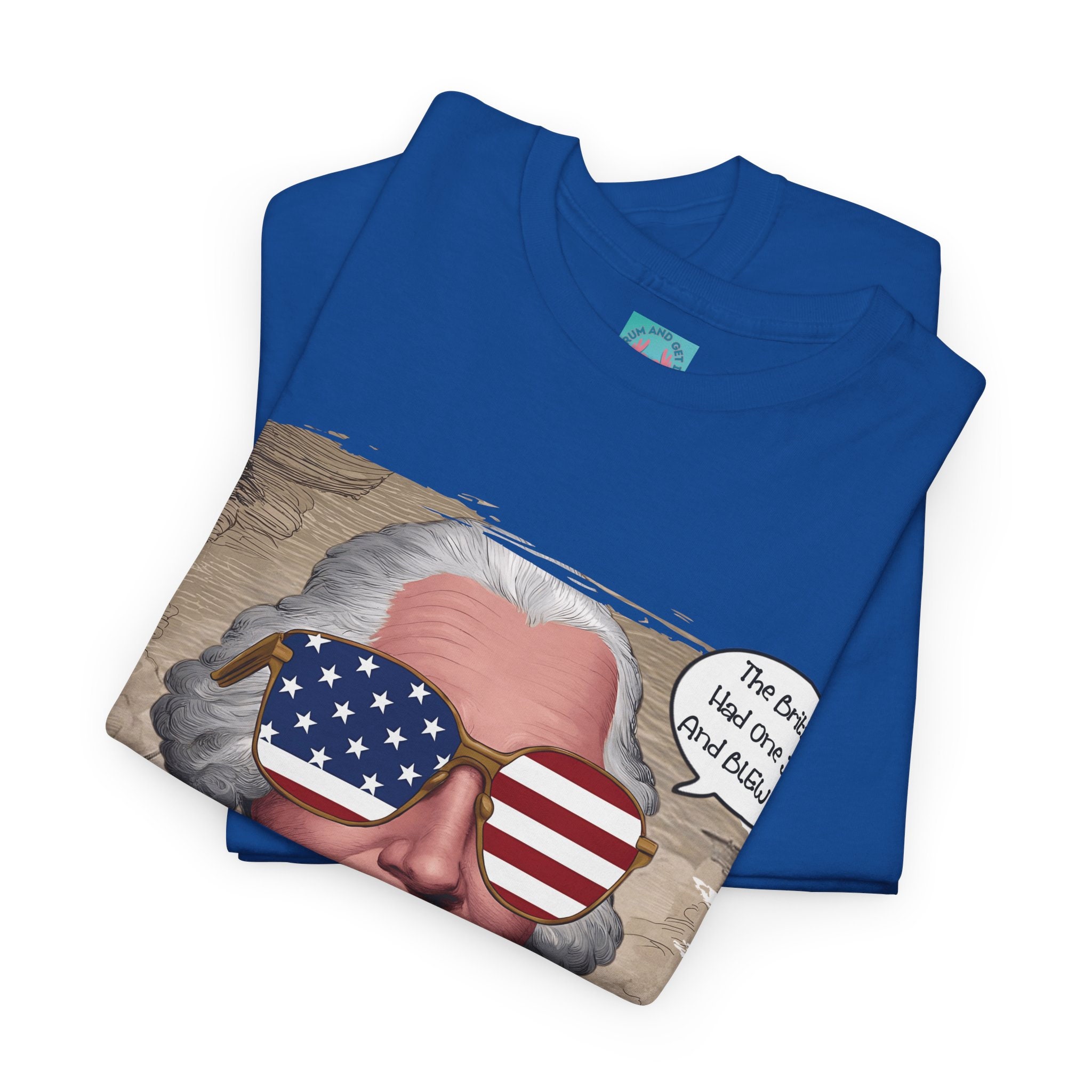 Middle Finger George Washington Blue Tshirt the British Had A 13 Colony ...