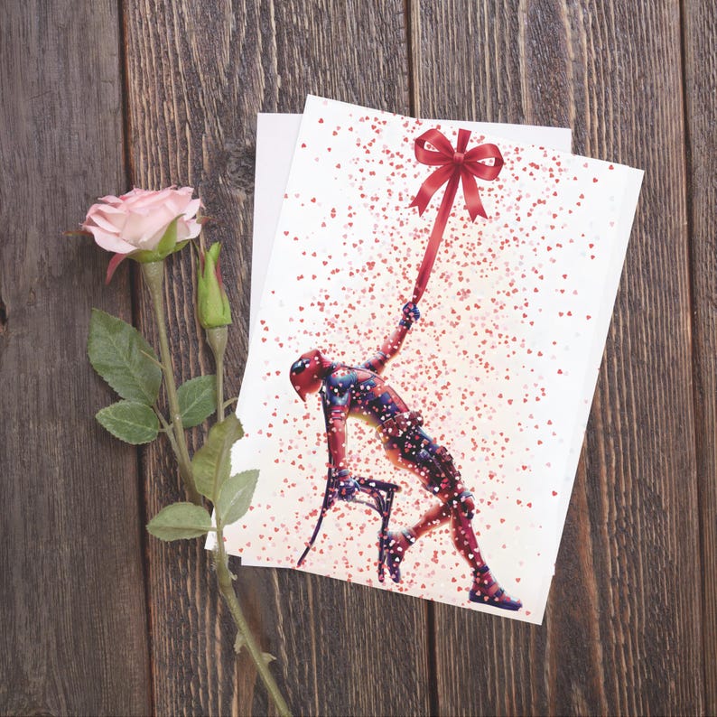 Superhero Valentine's Day Card, Funny Comic Love, Nerdy Gift (5x7 ...