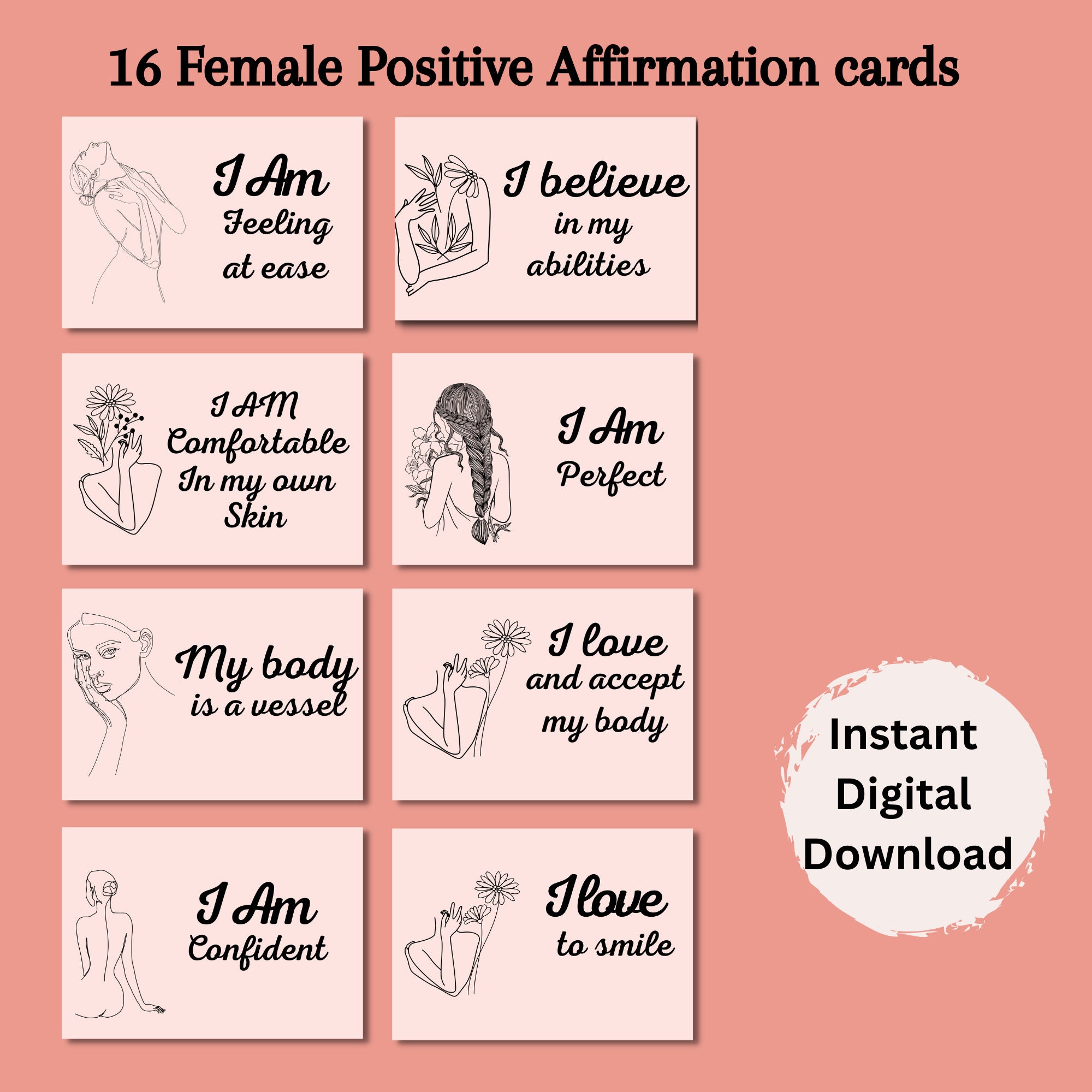 Women Positive Affirmation Cards, Women Empowerment Cards, Positive ...
