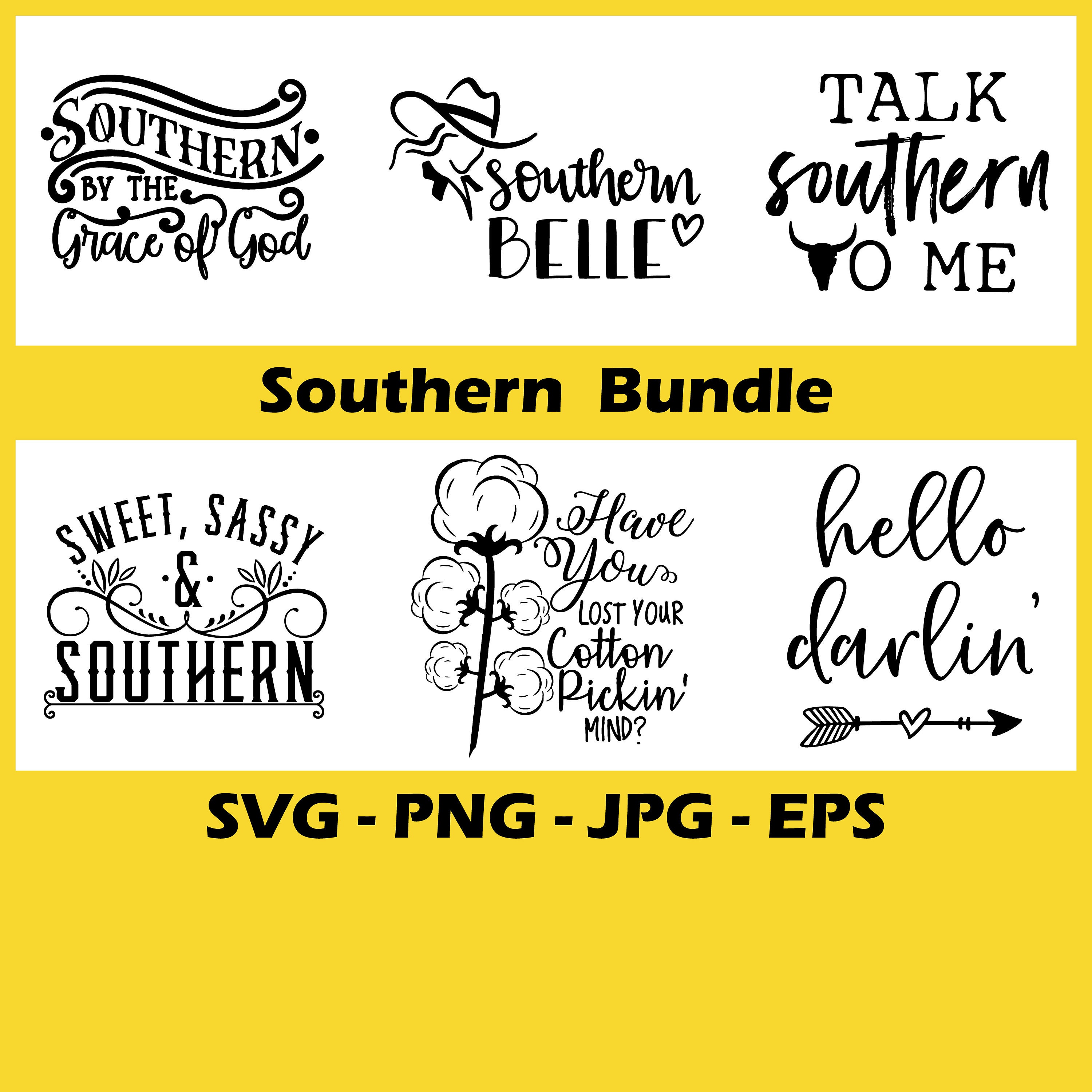 Southern SVG Southern 25 SVG Bundle Southern Silhouette | Etsy