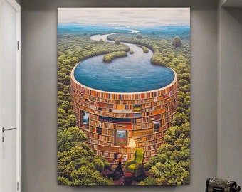 Library Canvas Art - Etsy