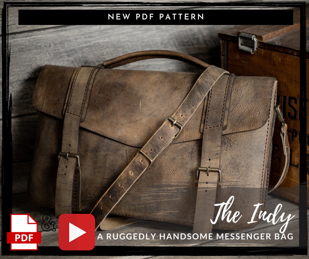 Leather Briefcase Bag Pattern - Messenger Bag Pattern- Pdf - Leather ...