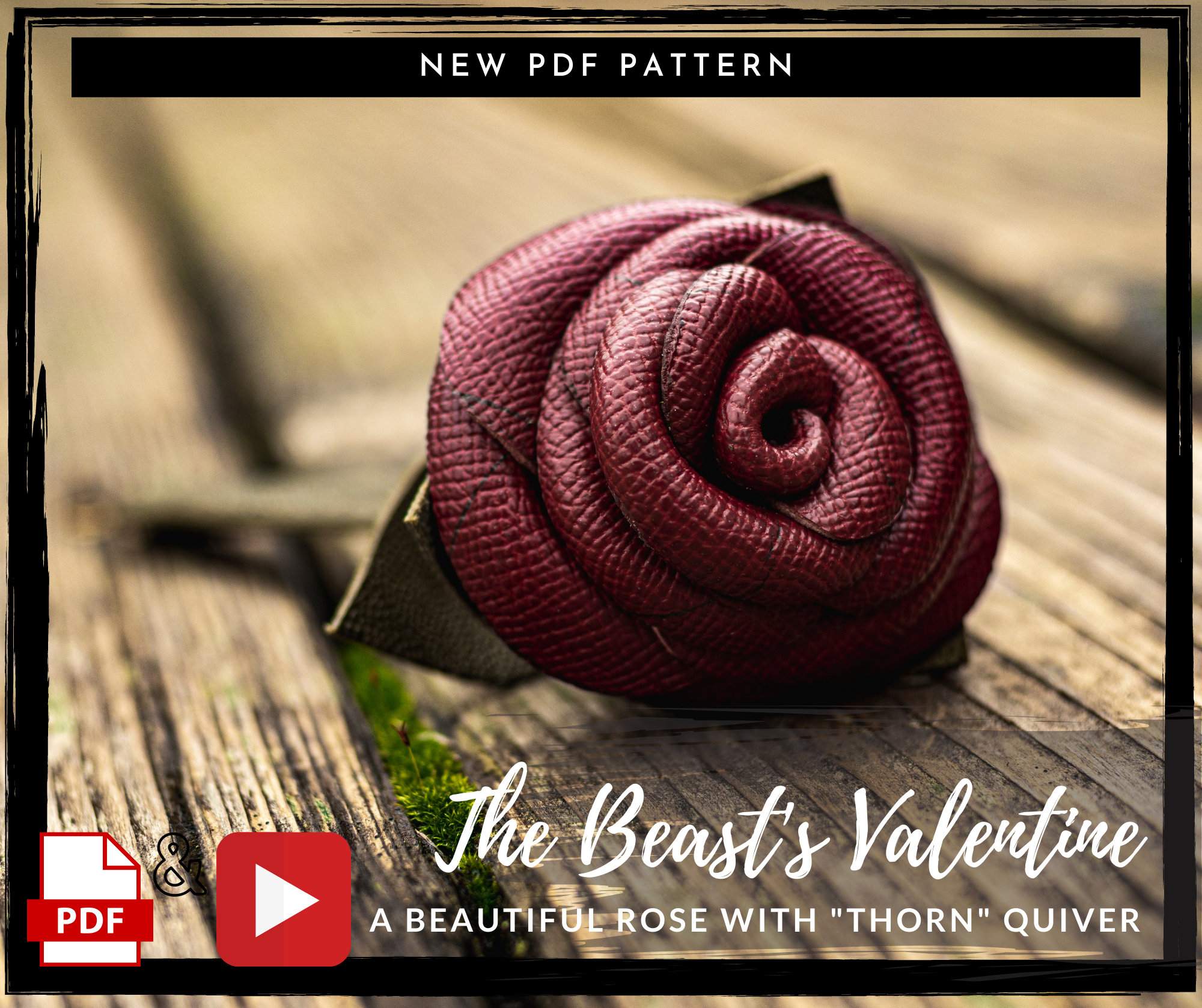 Leather Rose PDF PATTERN Valentine Leather Pattern Crossbody | Etsy