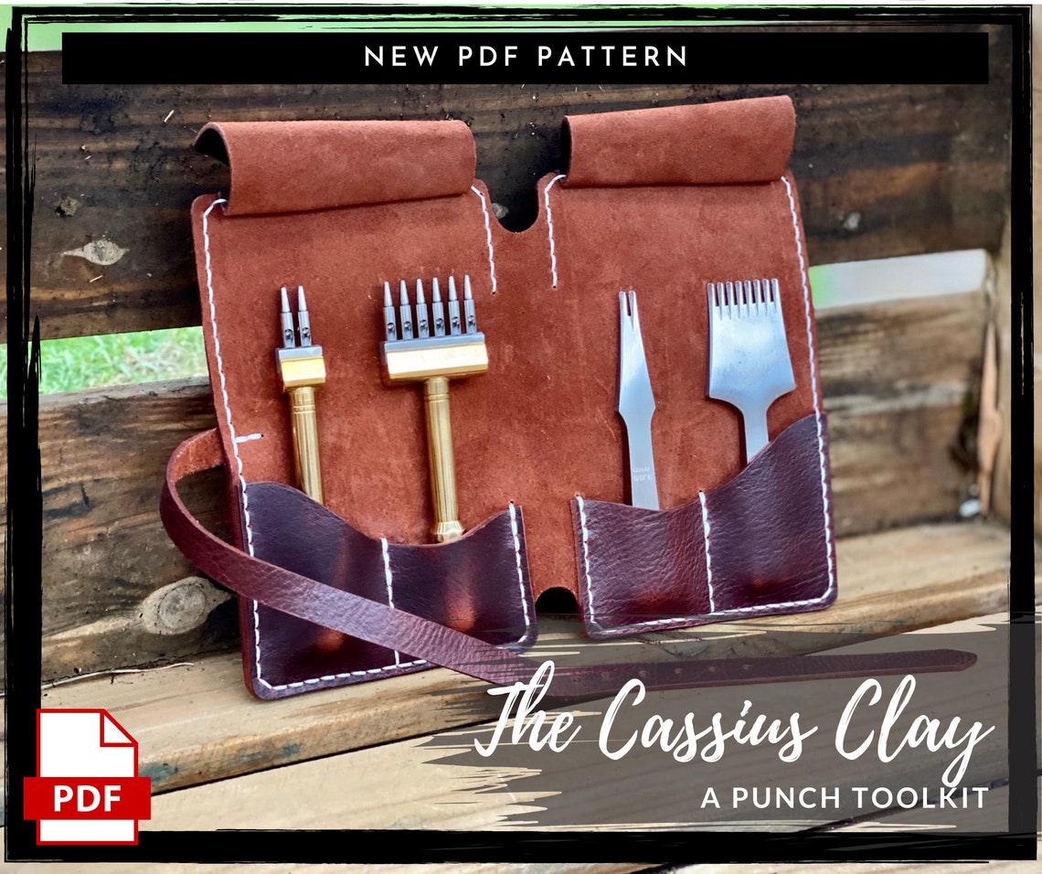 Leather Tool Roll PDF PATTERN - Leather Case Tote Bag Purse Digital ...