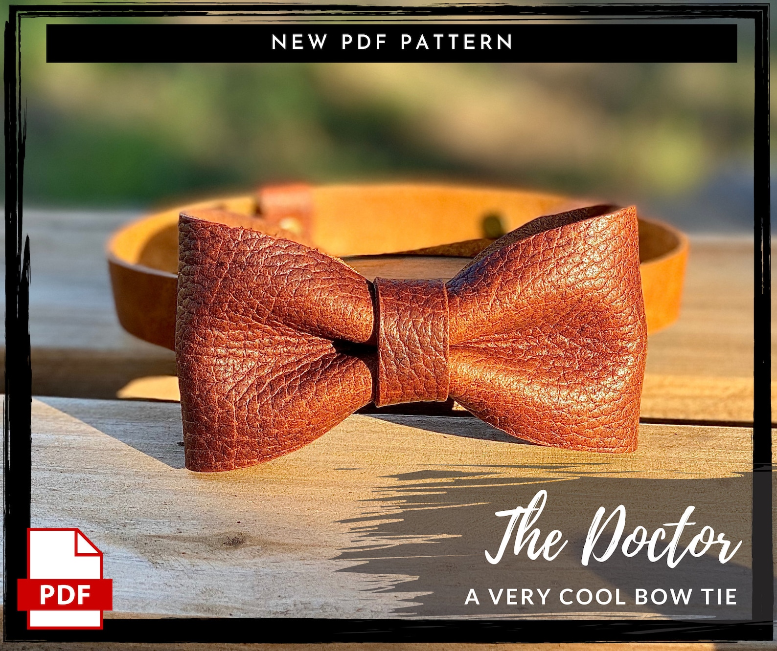 Leather Bow Tie PDF PATTERN - the Doctor - Leather Crossbody Tote Bag ...