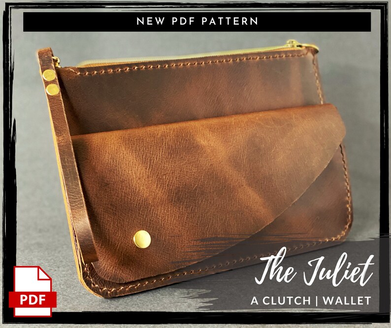 Leather Clutch Wallet PDF PATTERN - Leather Crossbody Tote Bag Purse ...