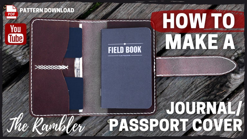 Leather Journal Cover PDF PATTERN - Leather Journal Cover Crossbody ...