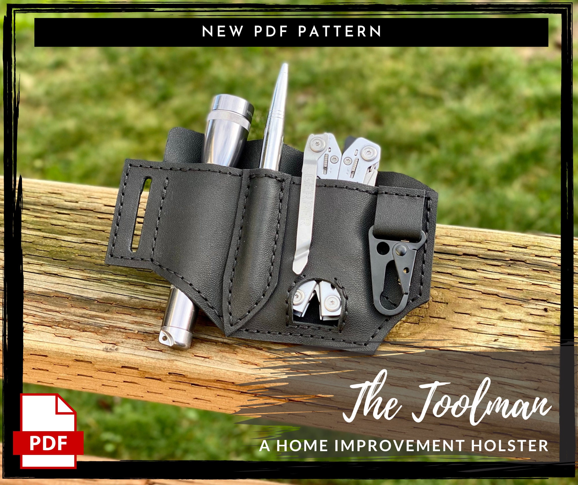 Leather EDC Tool Holster - Leather Tool Leatherman Multitool Sheath Bag ...