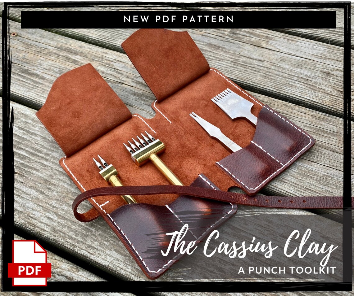 Leather Tool Roll PDF PATTERN - Leather Case Tote Bag Purse Digital ...