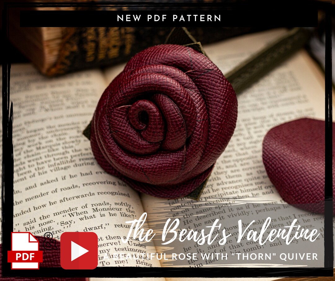 Leather Rose PDF PATTERN - Valentine Leather Pattern Crossbody Tote Bag ...