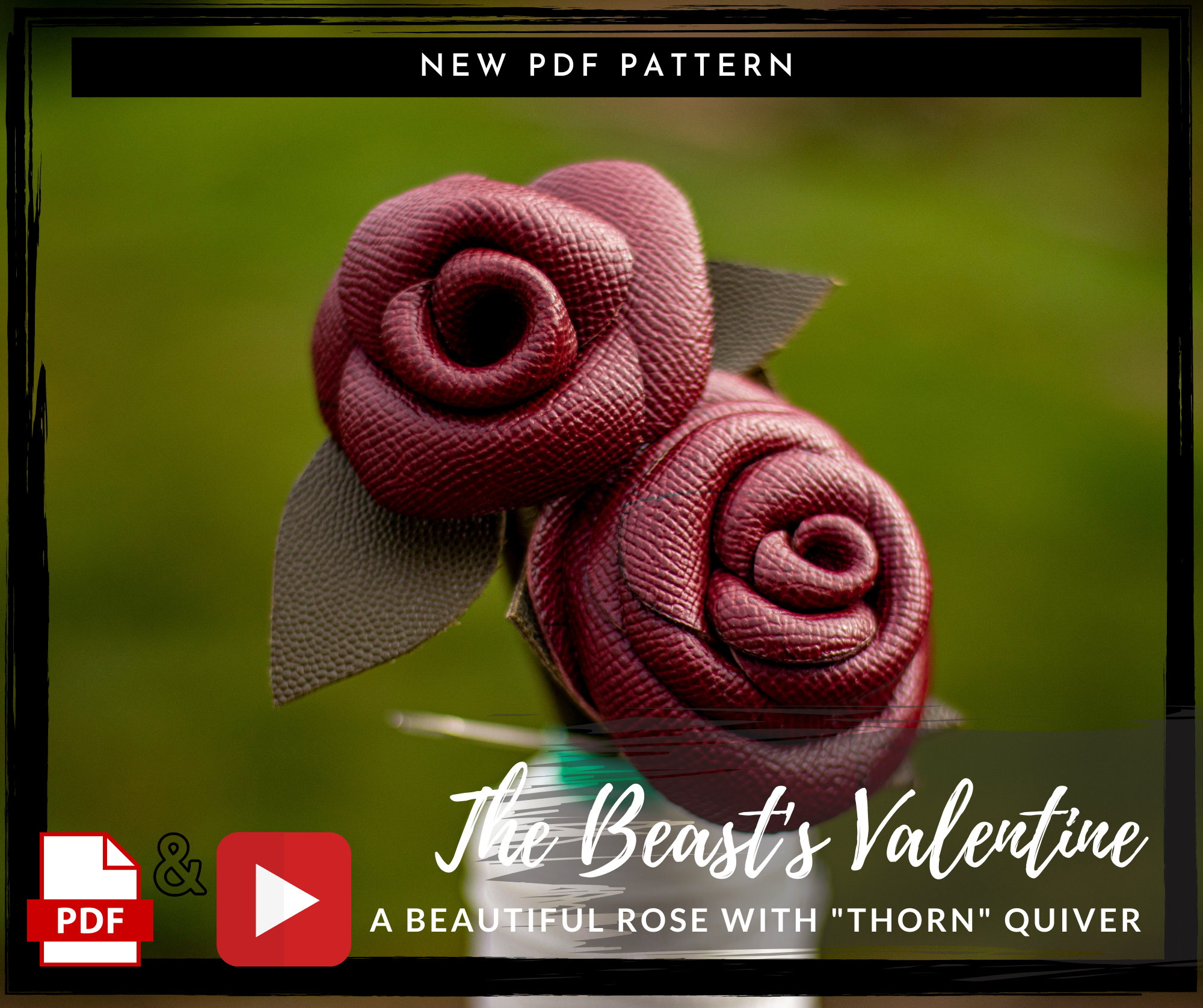 Leather Rose PDF PATTERN Valentine Leather Pattern Crossbody | Etsy