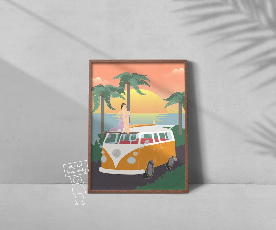Digital Van Poster Wall Art Printable Art Graphic Print A4 Print ...