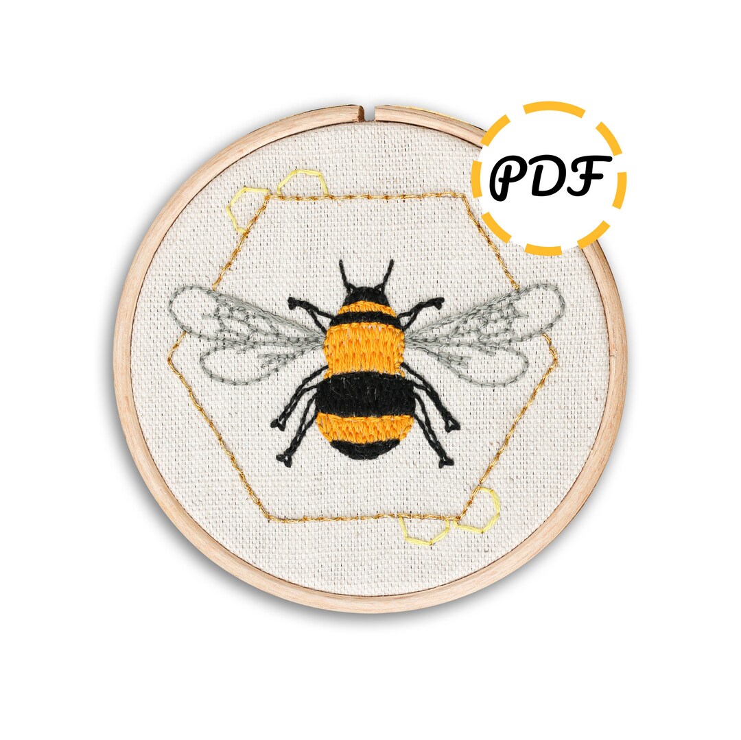Bee Embroidery PDF Pattern and Instructions - Beginner - Etsy