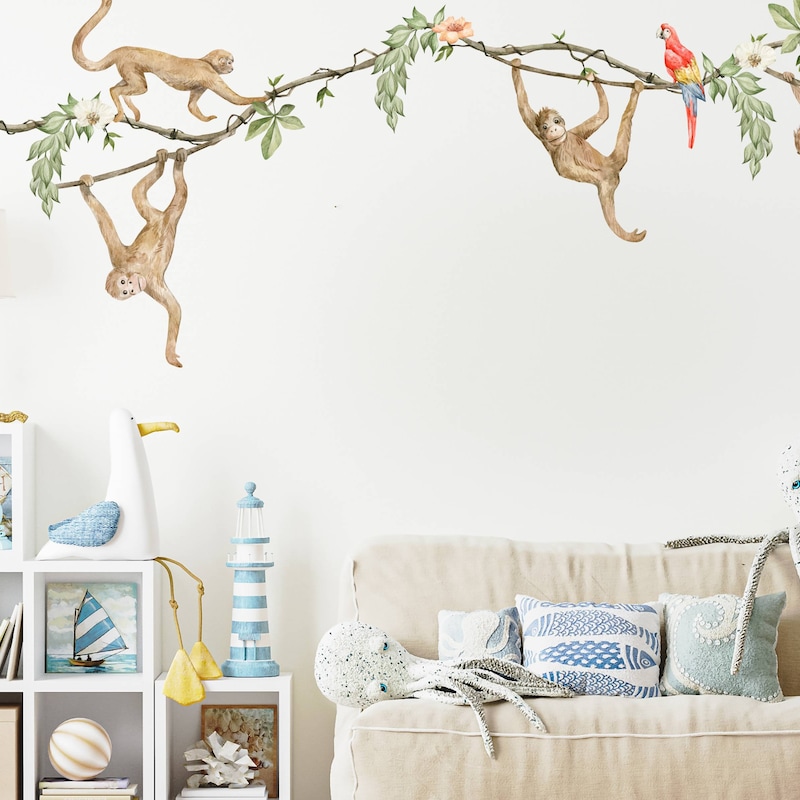 Monkey Wall Decal - Etsy