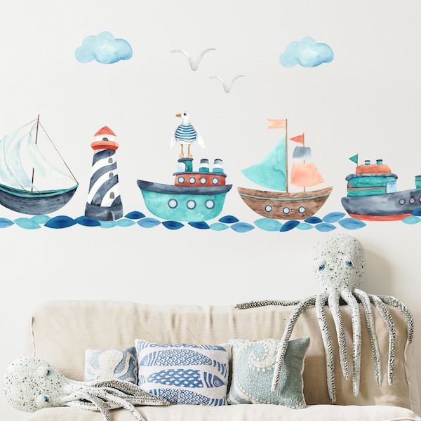 Boat Wall Decal - Etsy