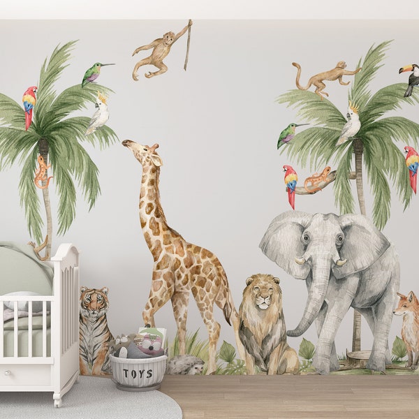 Zoo Animal Wall Decals Baby - Etsy