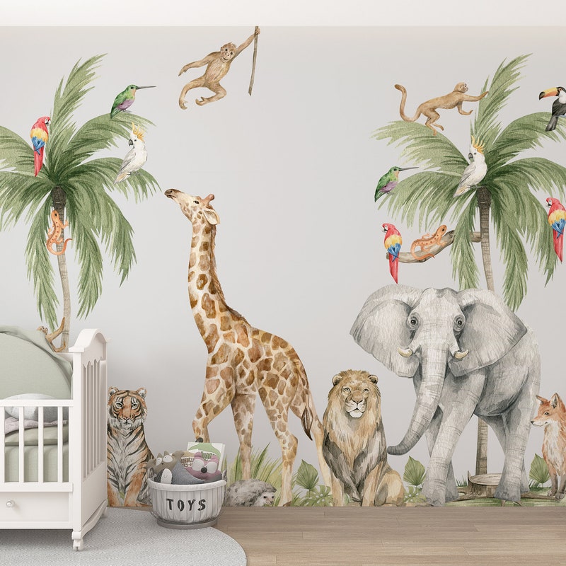Safari Wallpaper With Lion - Etsy UK