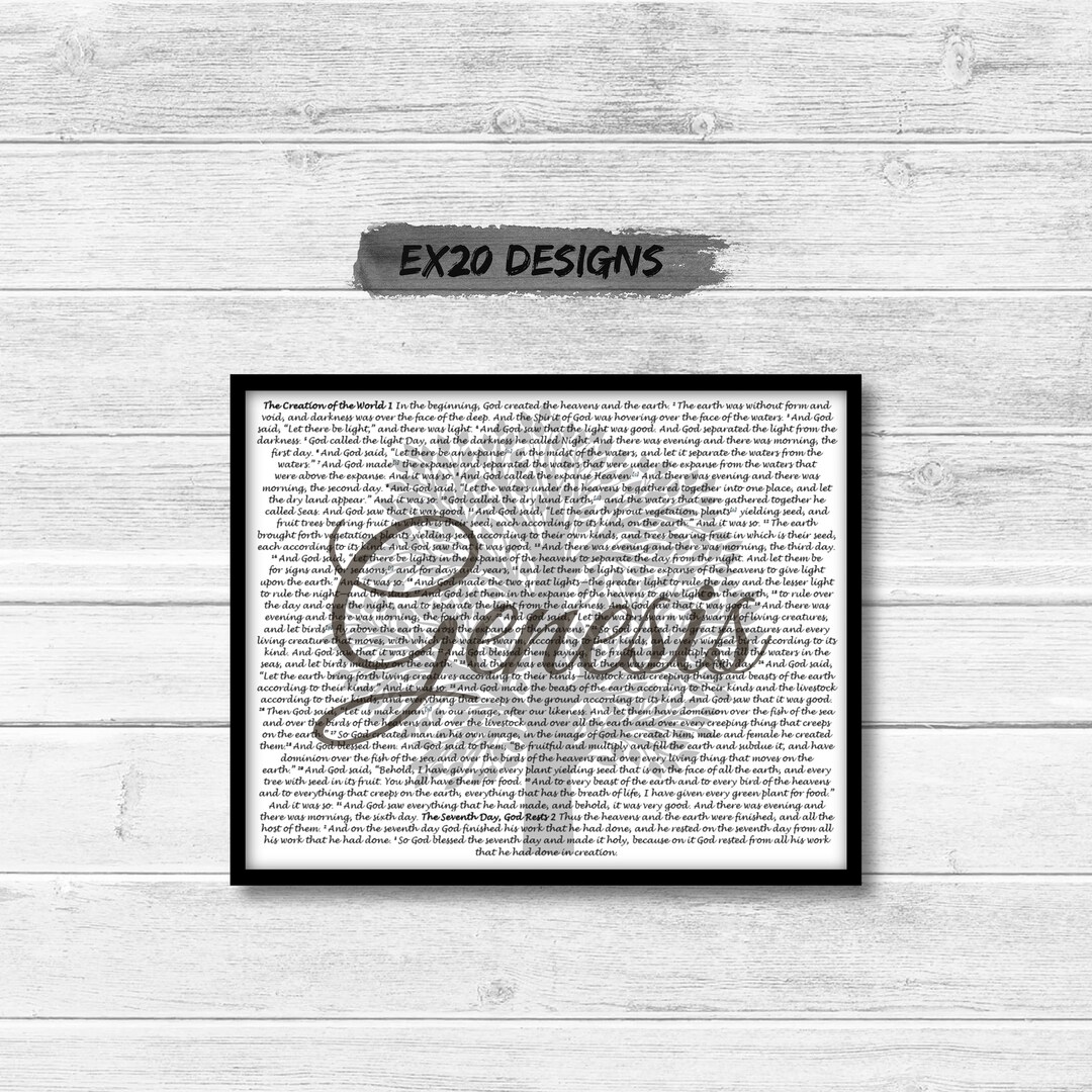 Genesis Days of Creation Art Print DIGITAL DOWNLOAD ESV Bible Verses ...